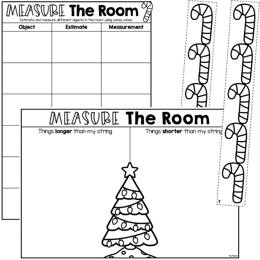 Christmas Measure the Room Worksheet - Top Teacher