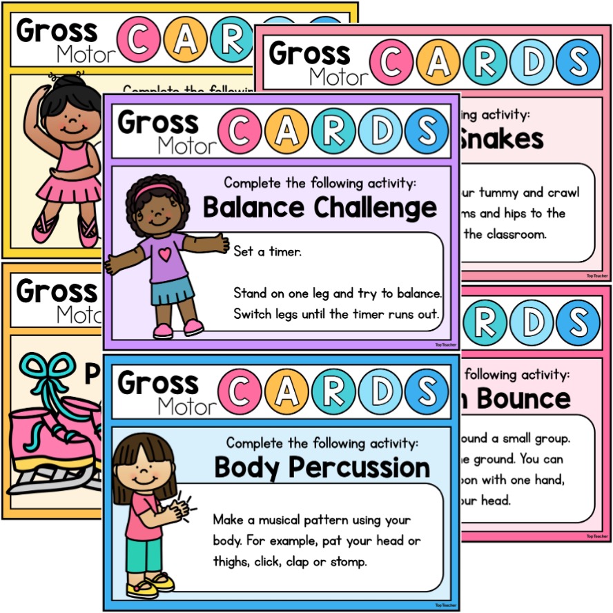 Gross Motor Activity Task Cards - Top Teacher
