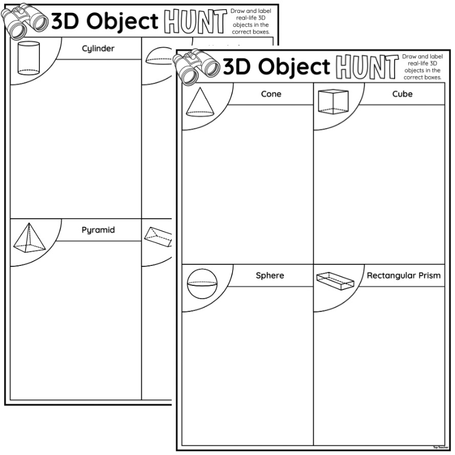 3D Object Detective Worksheets - Top Teacher
