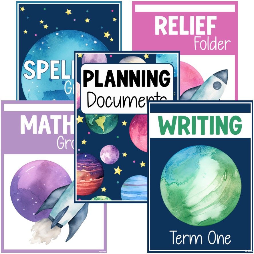Teacher File Covers & Spines Space - Top Teacher