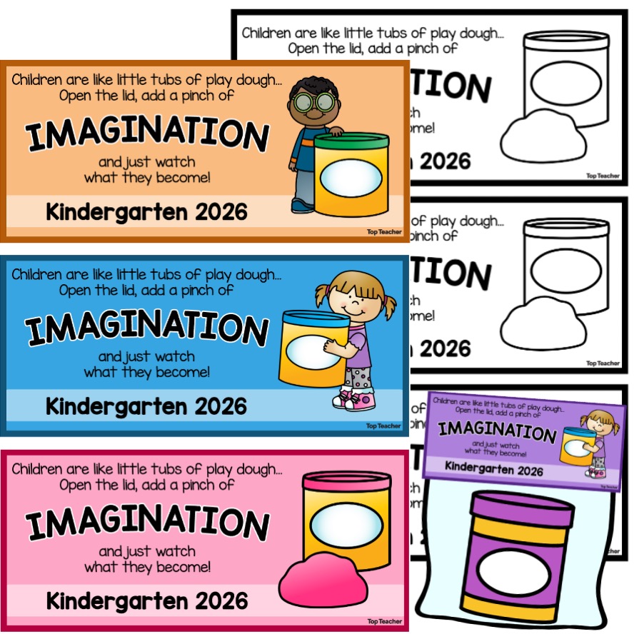 Play Dough Back to School Gift Tag - Top Teacher