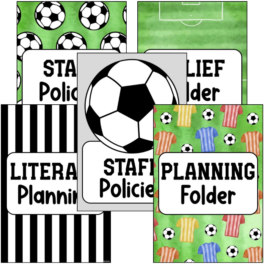 Teacher File Covers & Spines Soccer World Cup - Top Teacher