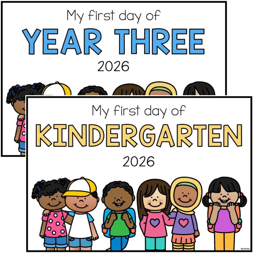 First Day of School Photo Signs - Top Teacher