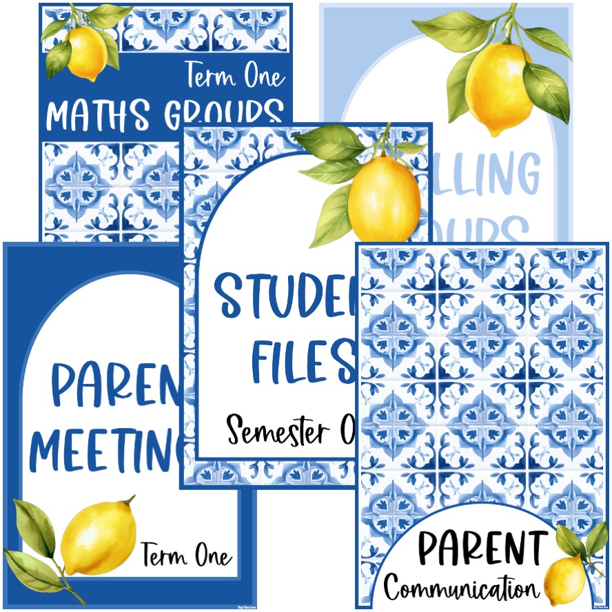 Teacher File Covers & Spines Italian Summer - Top Teacher