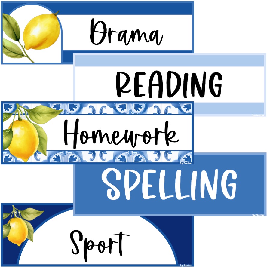 Labels 4 Per Page Italian Summer - Top Teacher