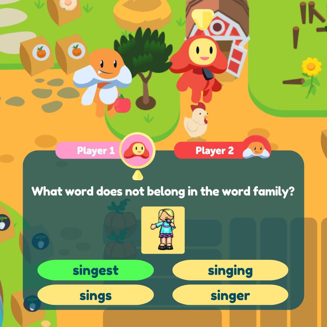 Which Word Does Not Belong in the Word Family? LET'S FARM - Top Teacher