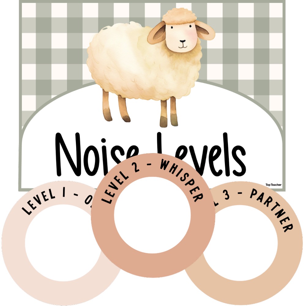 Voice/Noise Level Light Display Boho Farm - Top Teacher