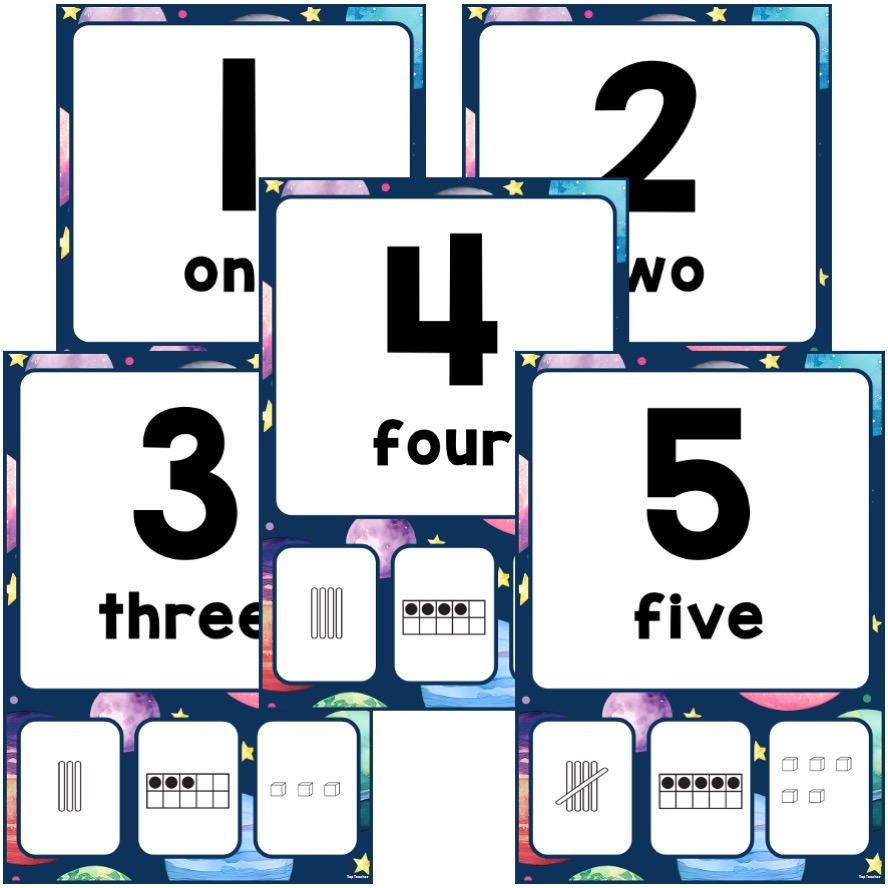 Number Sense Posters Space - Top Teacher