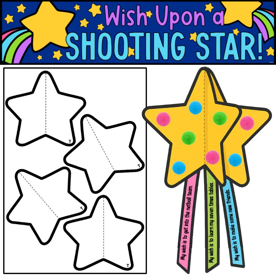Back to School: Wish Upon a Shooting Star Goal Setting Craft - Top Teacher