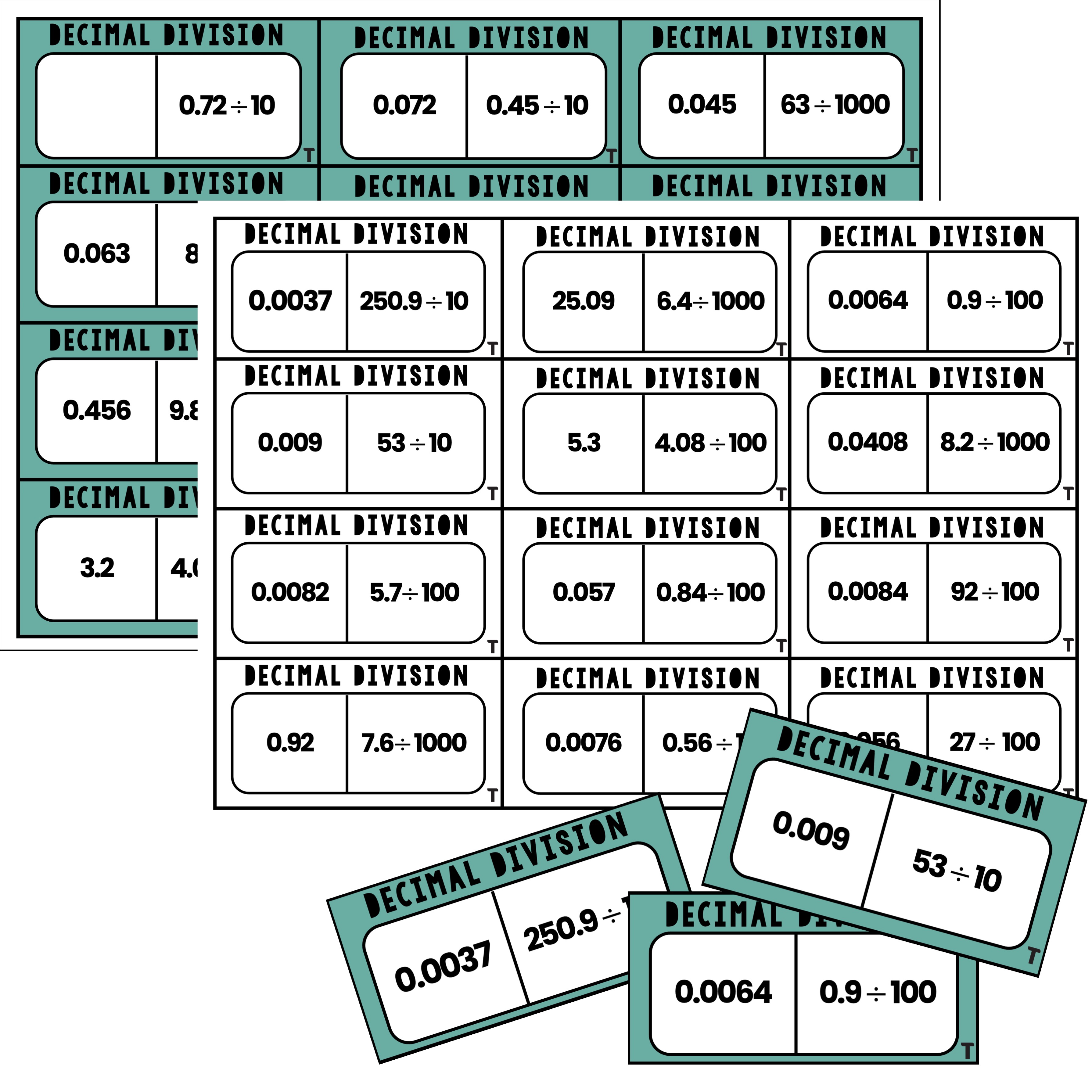 Decimal Division Dominoes Game - Top Teacher