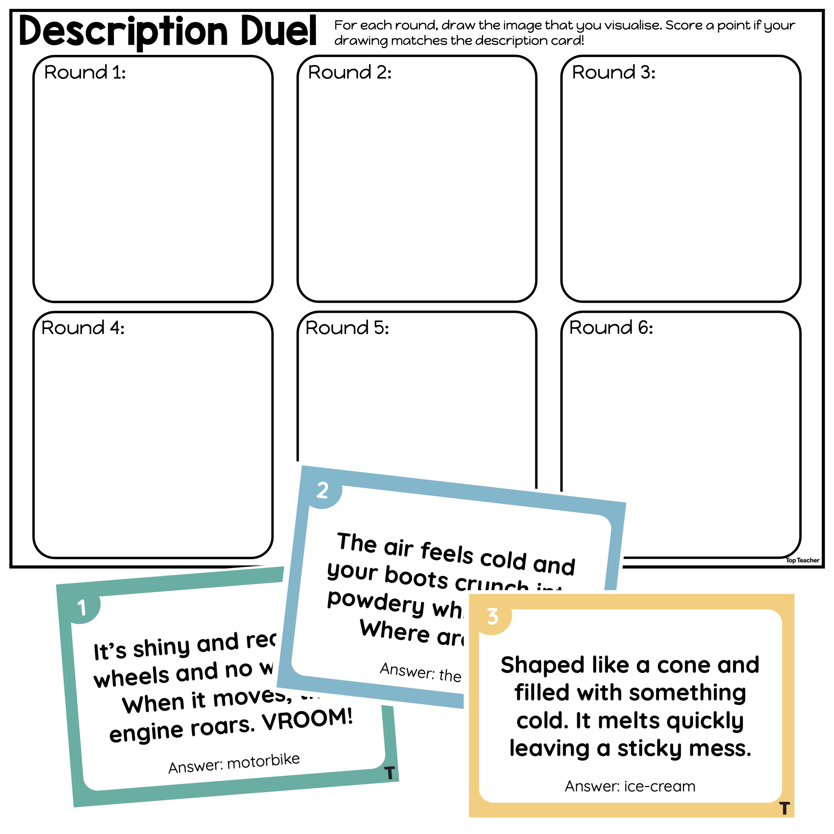 Description Duel Game - Top Teacher
