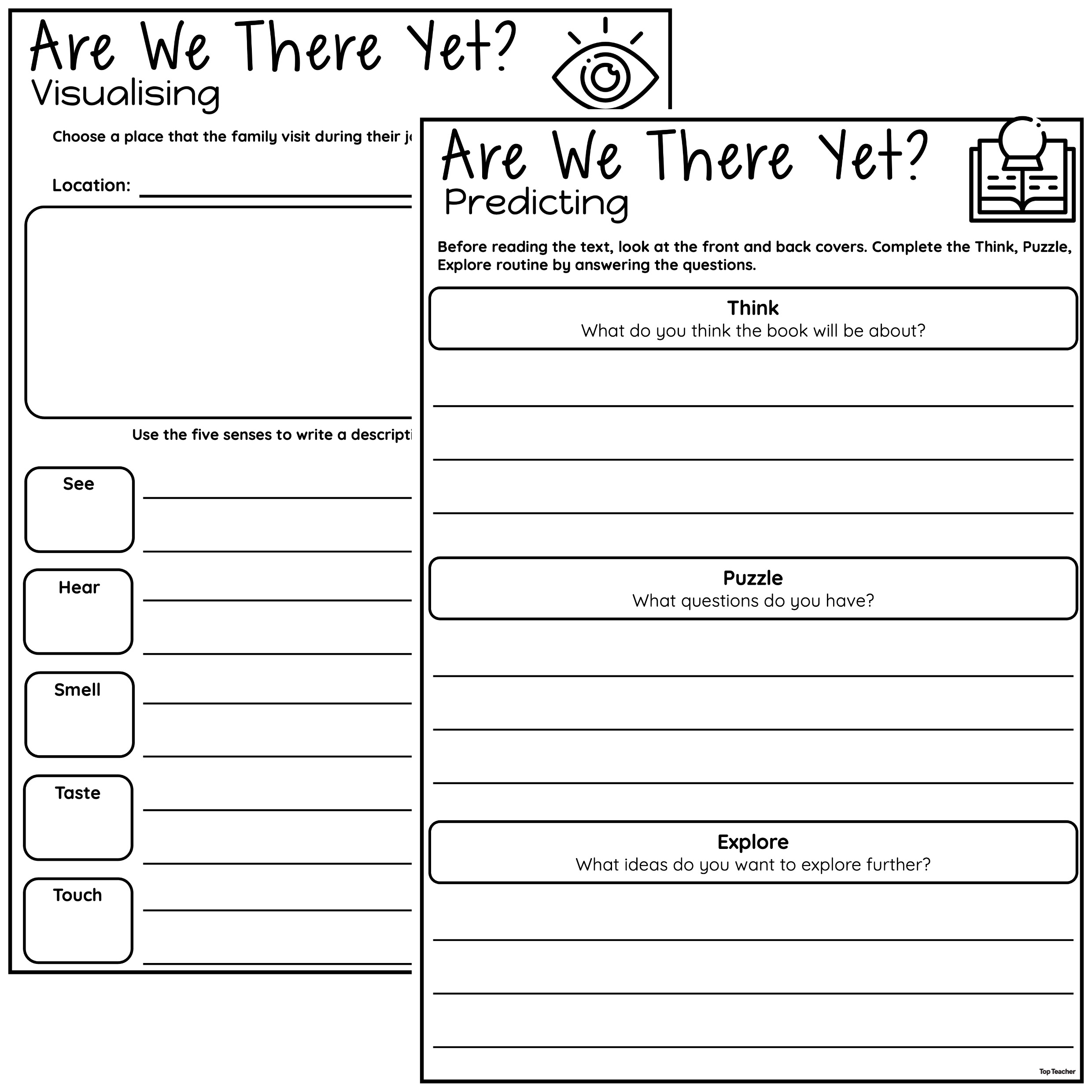 Are We There Yet? Comprehension Worksheets - Top Teacher