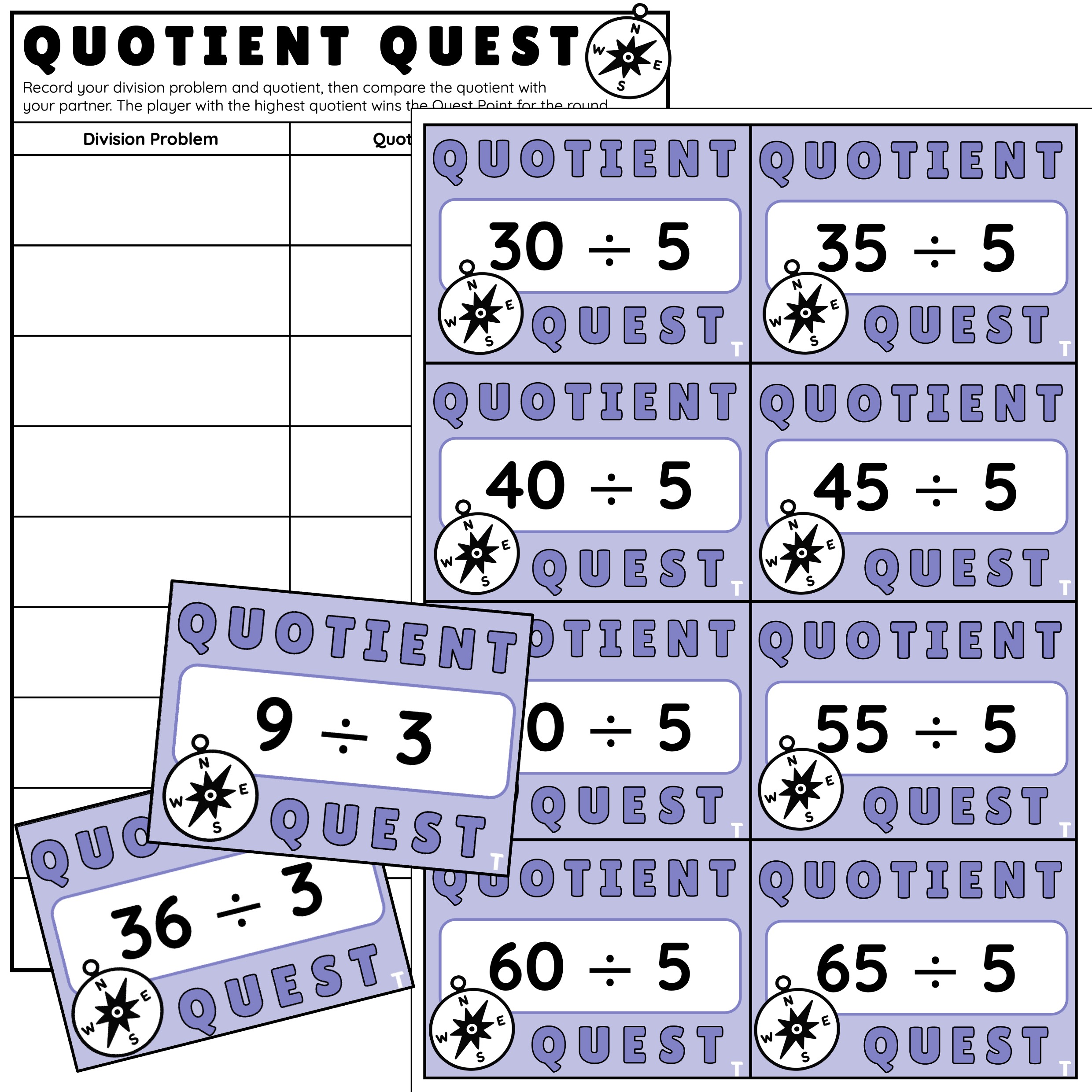 Quotient Quest Game - Top Teacher