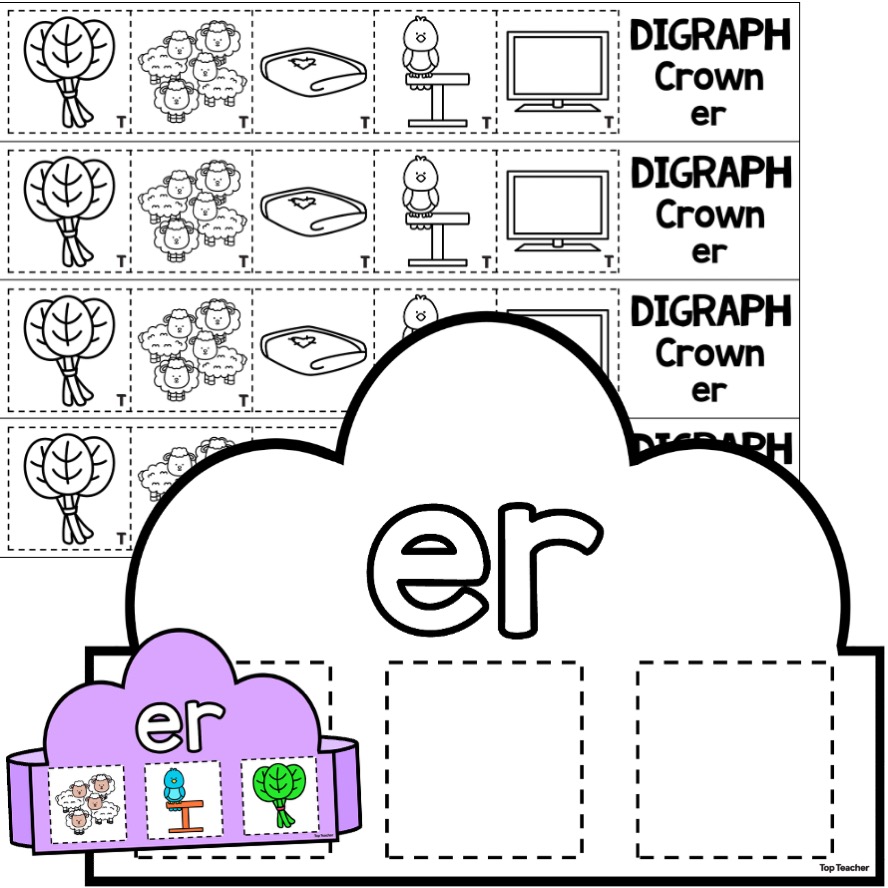 Digraph Crown: er (her) Craft - Top Teacher