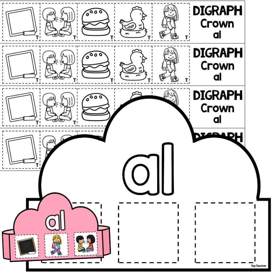 Digraph Crown: al (walk) Craft - Top Teacher
