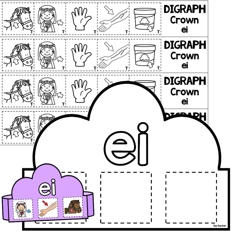 Digraph Crown: ei (vein) Craft - Top Teacher