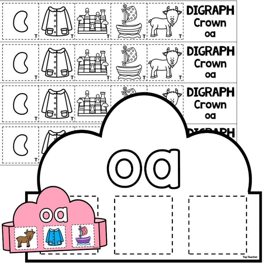 Digraph Crown: oa (loaf) Craft - Top Teacher