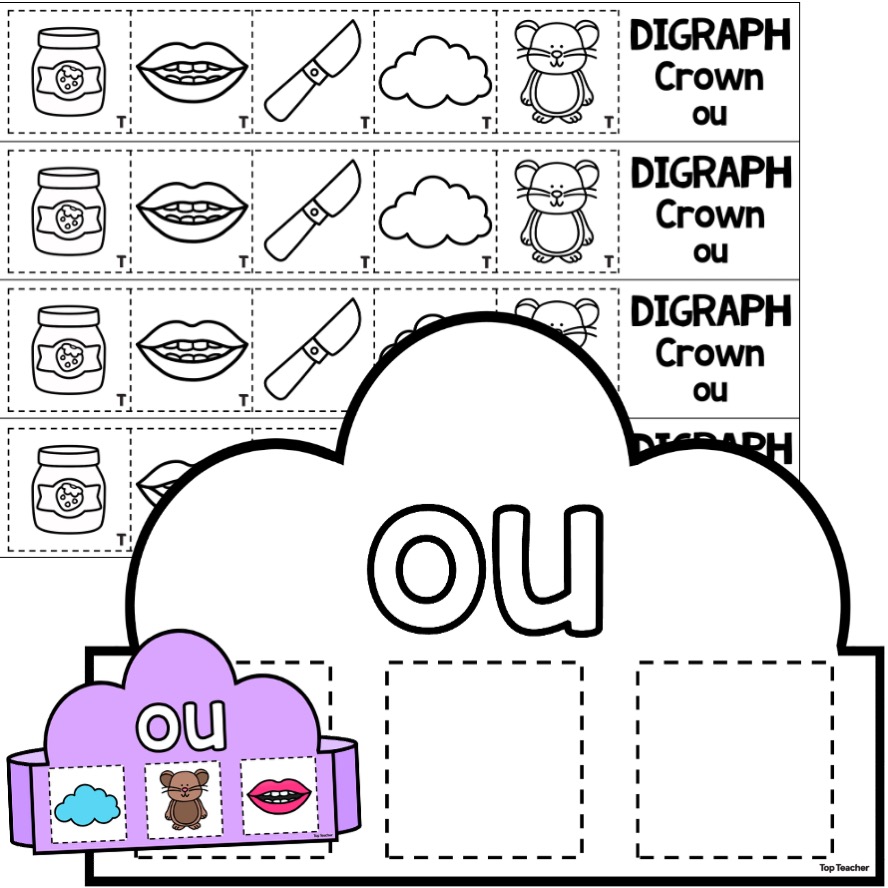 Digraph Crown: ou (house) Craft - Top Teacher