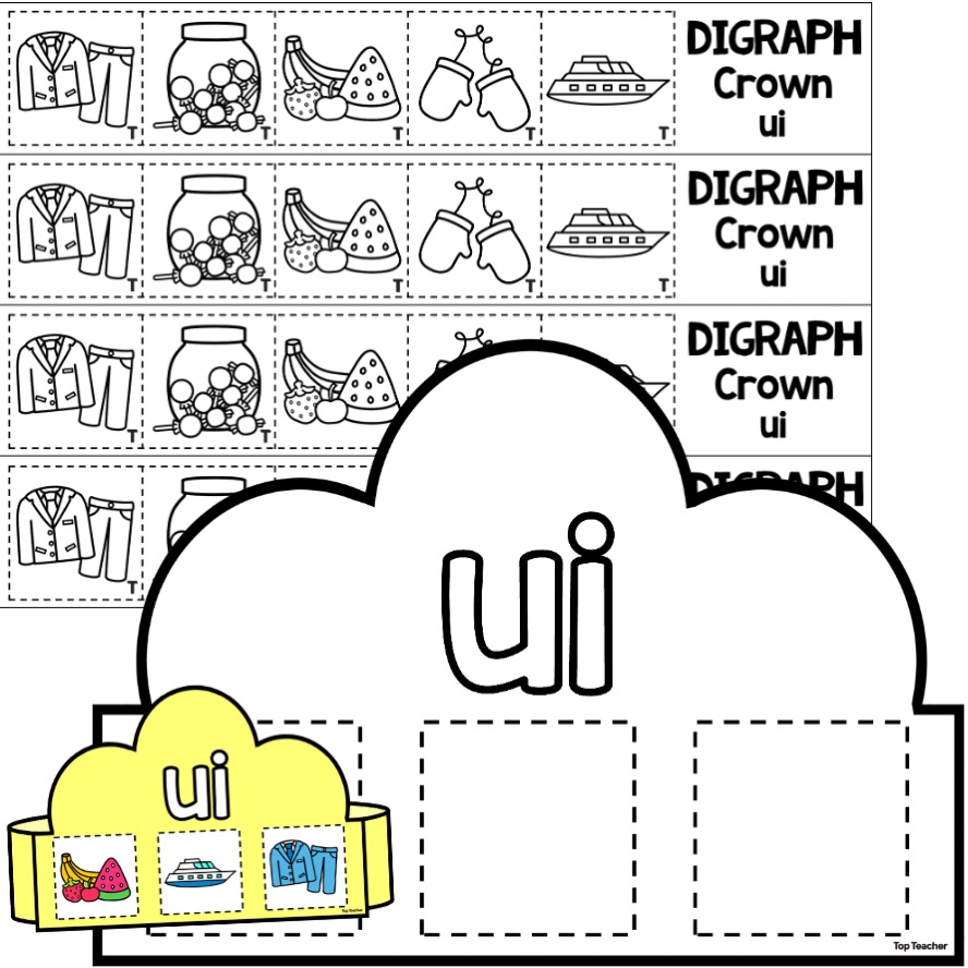 Digraph Crown: ui (bruise) Craft - Top Teacher