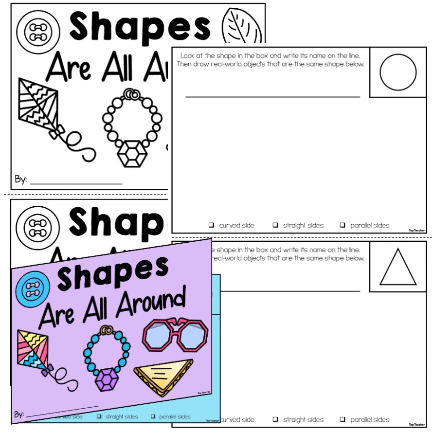 Shapes Are All Around Booklet: Identifying 2D Shapes - Top Teacher