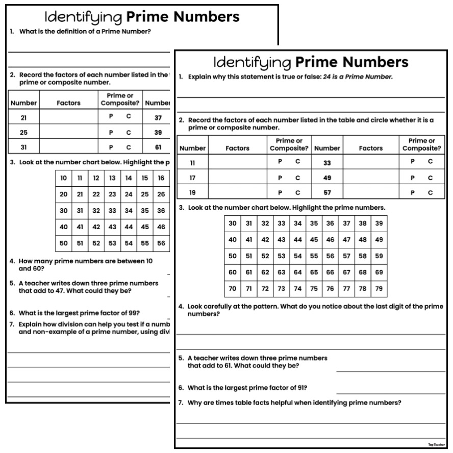 Prime Number Worksheet 567x567