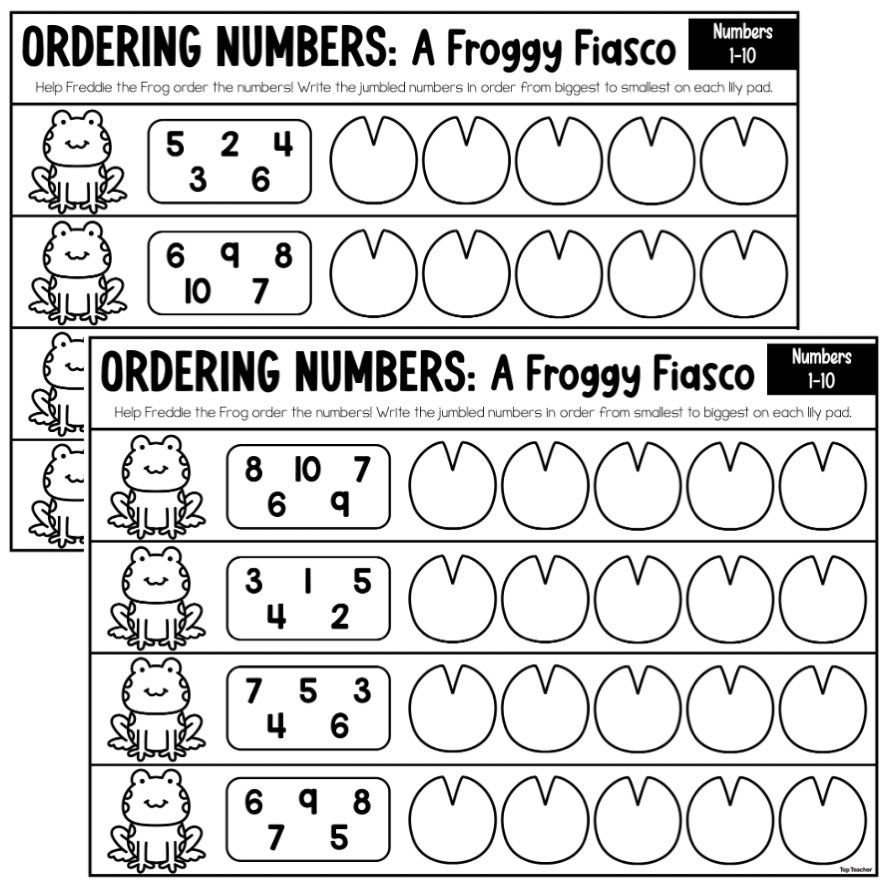 Ordering Numbers 1-10: A Froggy Fiasco - Top Teacher