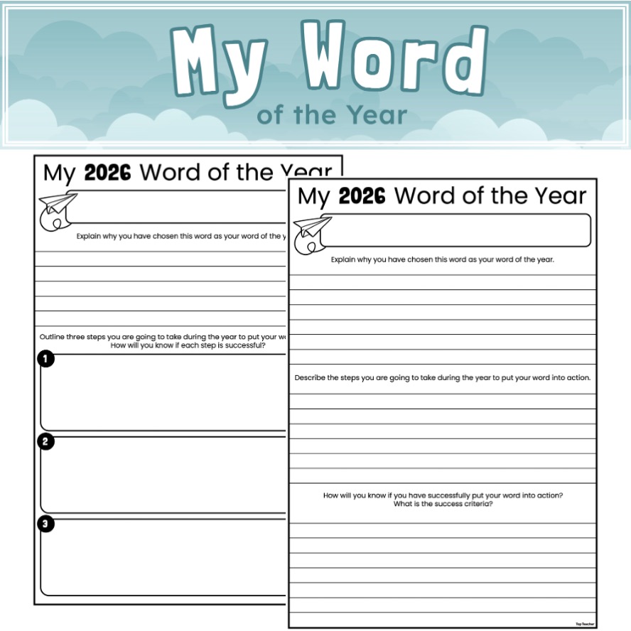 My 2026 Word of the Year Set 2: Back to School - Top Teacher