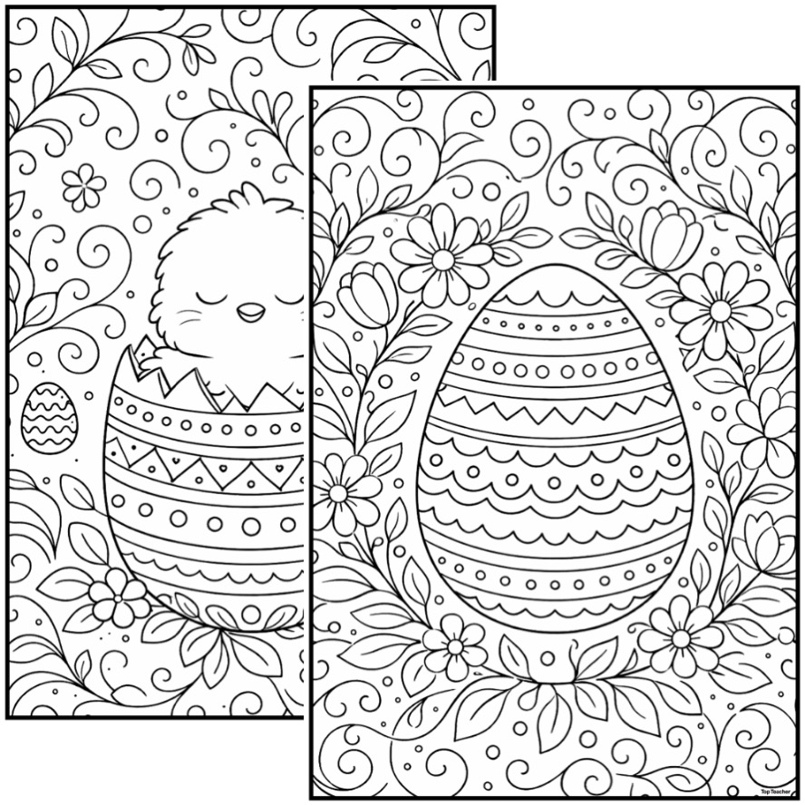 Easter Mindfulness Colouring Worksheets - Top Teacher