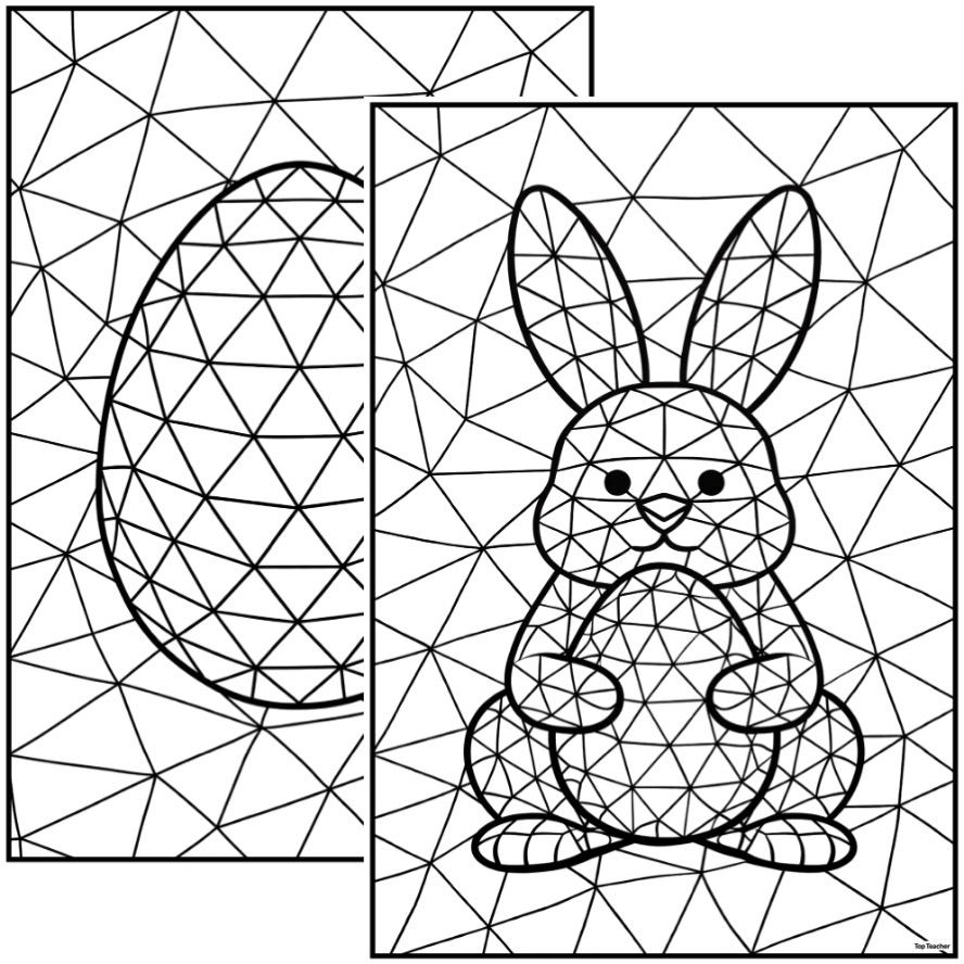 Easter Geometric Colouring Package - Top Teacher