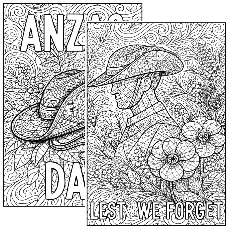 ANZAC Day Mindfulness Colouring Worksheets - Top Teacher