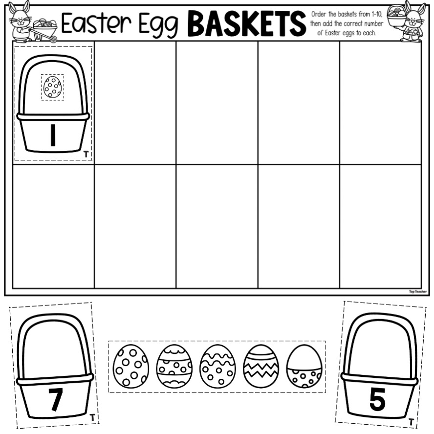 Easter Egg Baskets: Numbers 1-20 Activity - Top Teacher