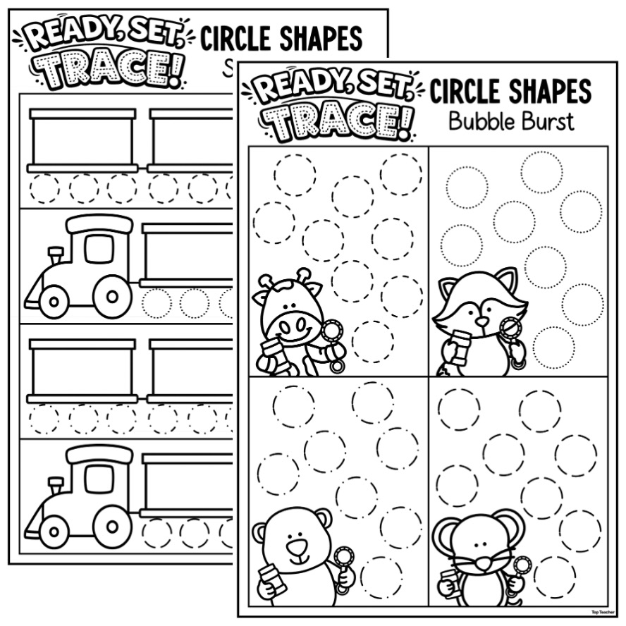 Pre-Writing Patterns: Circle Shapes Worksheets - Top Teacher