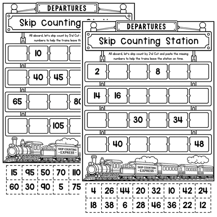 Skip Counting Station Worksheets - Top Teacher