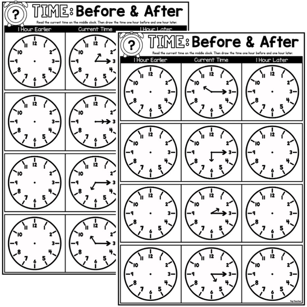Time: Before & After Quarter Past Worksheets - Top Teacher