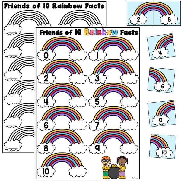 Friends of 10 Rainbow Facts Activity - Top Teacher