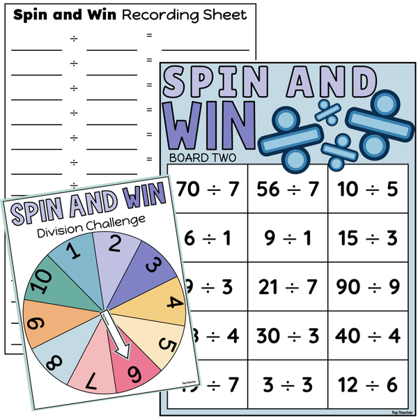 Spin and Win Division Game - Top Teacher