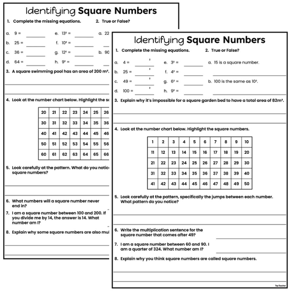 Square Numbers - Top Teacher