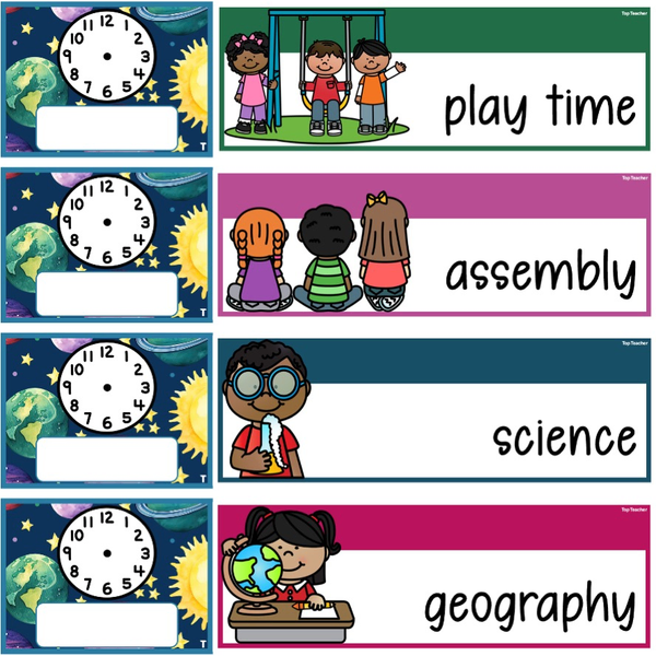 Schedule Cards Rainbow - Top Teacher