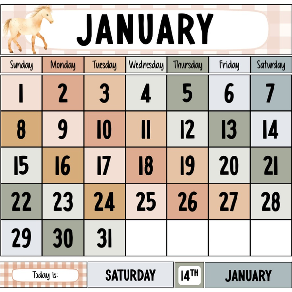 Calendar Boho Farm - Top Teacher