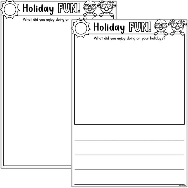 Winter Holiday Recount Writing Worksheets - Top Teacher