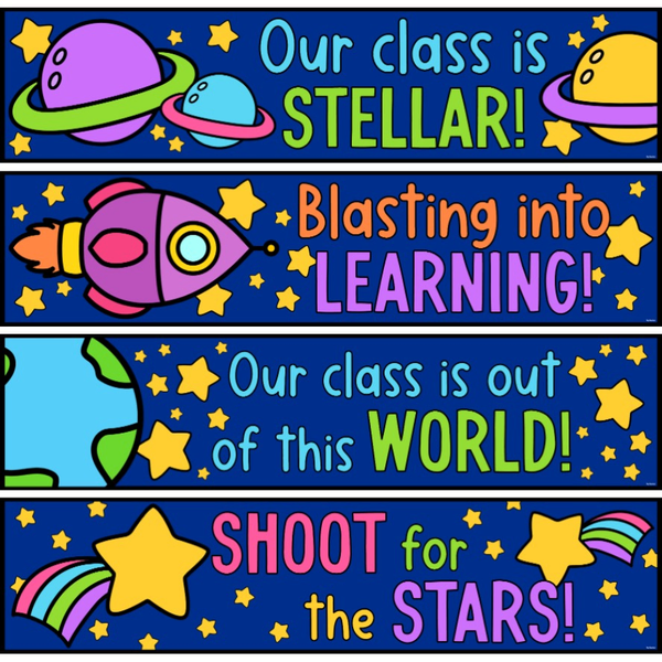 Back to School: Space Banners - Top Teacher