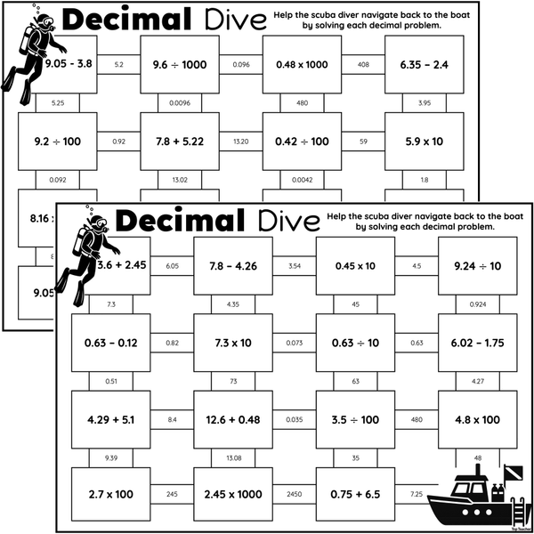 Decimal Dive: Mixed Operations Activity - Top Teacher