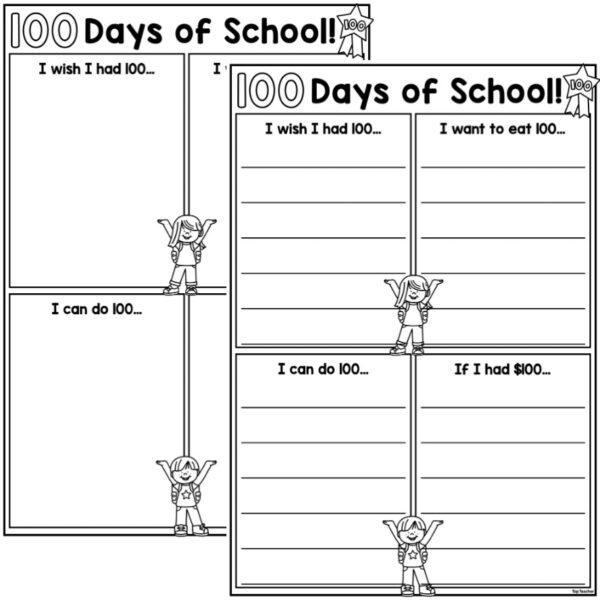 100 Days of School Reflection Worksheet - Top Teacher