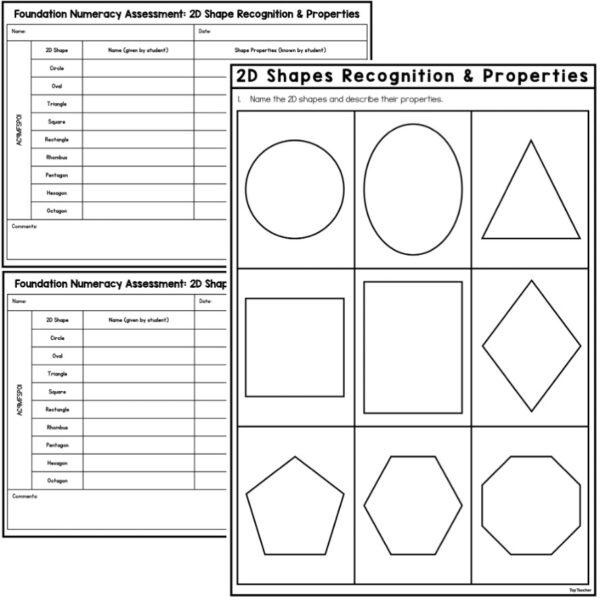 Foundation Numeracy Assessment: 2D Shape Recognition & Properties - Top ...