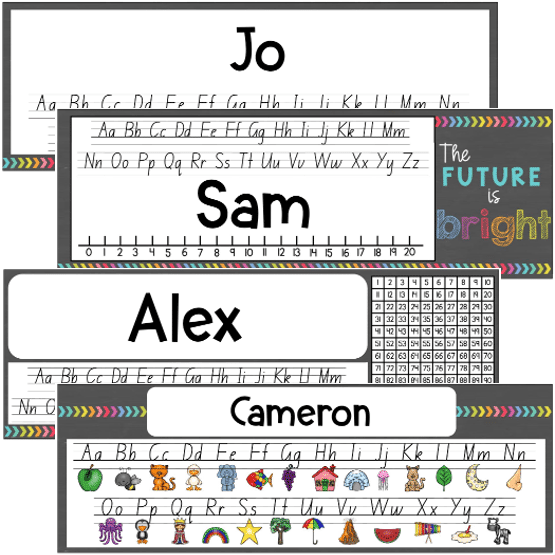 Alphabet Desk Mats Chalkboard - Top Teacher