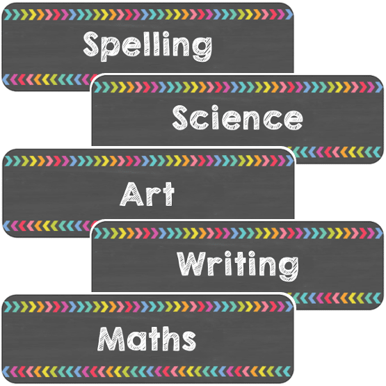 Labels 4 Per Page Chalkboard - Top Teacher