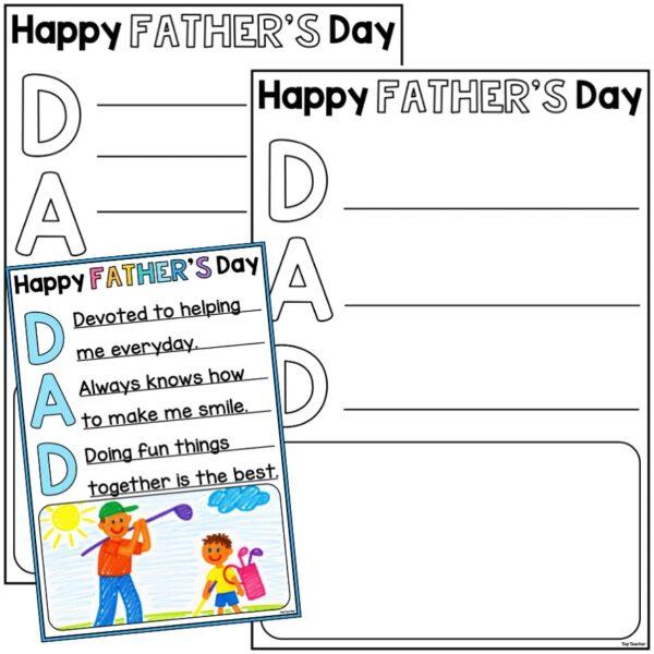 Father's Day Acrostic Poem - Top Teacher