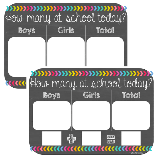 Days at School Poster & MAB Chart Chalkboard - Top Teacher