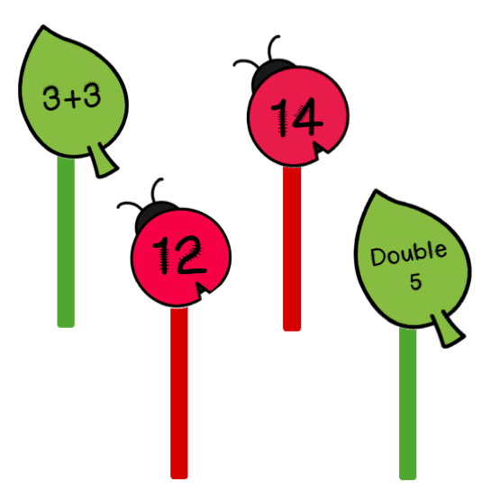 Ladybug Doubles Addition Sticks - Top Teacher