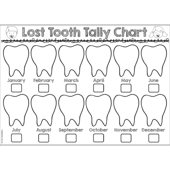 Lost Tooth Tally Chart - Top Teacher